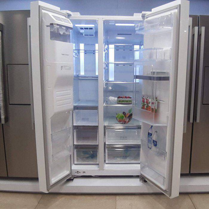 یخچال فریزر ساید بای ساید دوو 30 فوت مدل DS-3020MW رنگ سفید متالیک